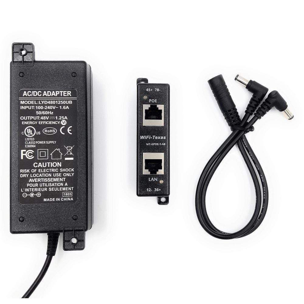 Single Port Gigabit Mode A/B PoE Injector with 48V 60W Power Supply an ...